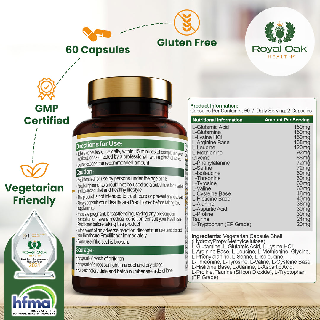 Full Spectrum Amino Acid | 60 Capsules – Royal Oak Health